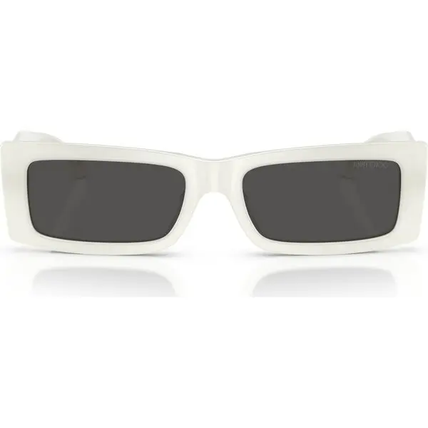 JIMMY CHOO Lennon Polarized Rectangular Sunglasses - Opal Latte/ Dark Grey