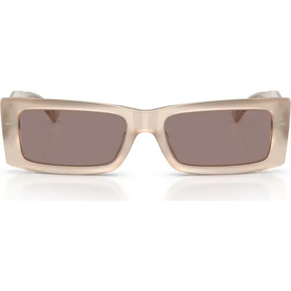 JIMMY CHOO Lennon Polarized Rectangular Sunglasses - Opal Taupe/ Purple Brown