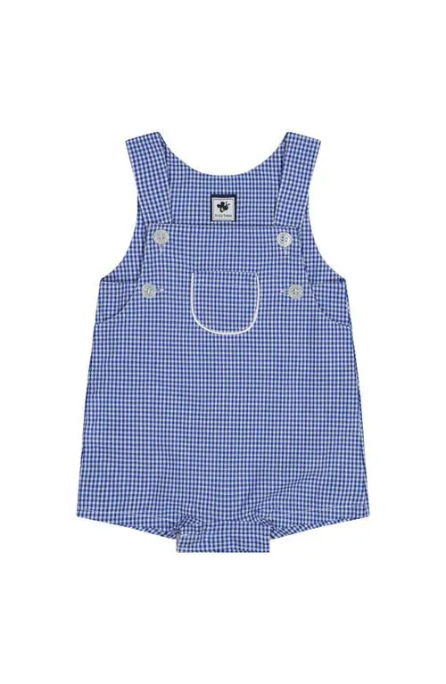 Busy Bees George Classic Romper - Blue Mini Check