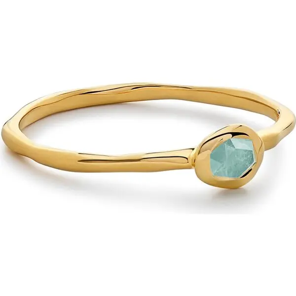 Monica Vinader Odyssey Aquamarine Stacking Ring - 18ct Gold Vermeil / Aquamarine