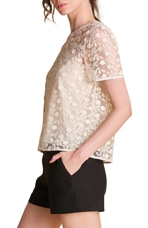 Endless Rose Embroidered Mesh Top