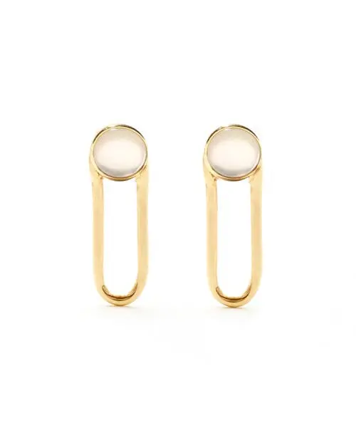 ODETTE NEW YORK Aura Onyx Earrings - Mother Of Pearl- Brass