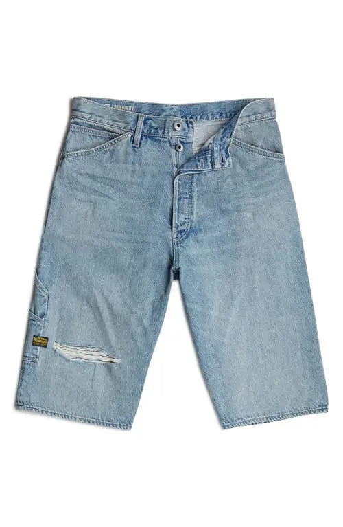G-star Raw Bam Ripped Denim Logger Shorts
