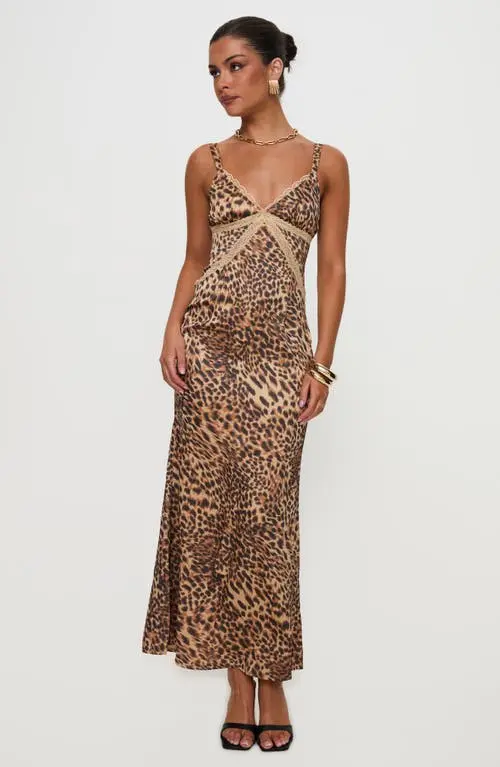 strapless open back dress NEW Princess Polly Tan Black Cheetah Silk Satin Ruffle Mini Bodycon Dr –  Brie main image 1