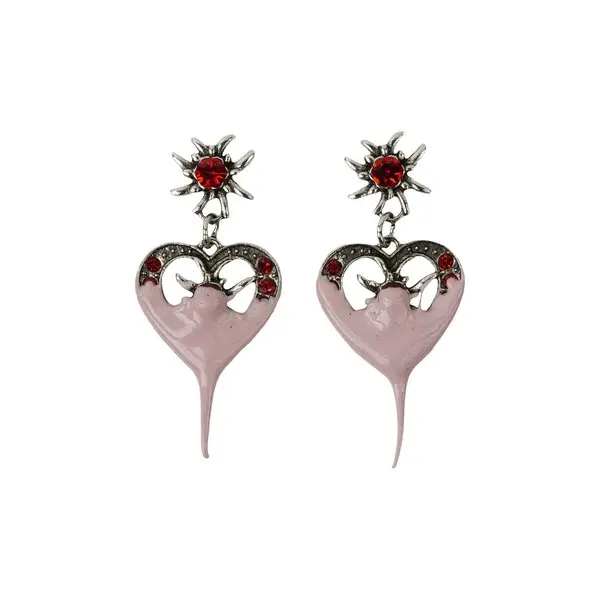Ottolinger Dipped Heart Dangle Earrings - Purple