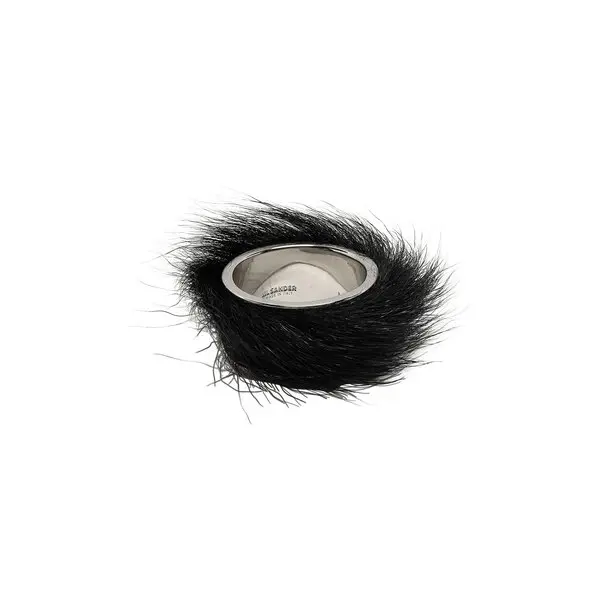 JIL SANDER Soft Wildness Palladium Ring - Black