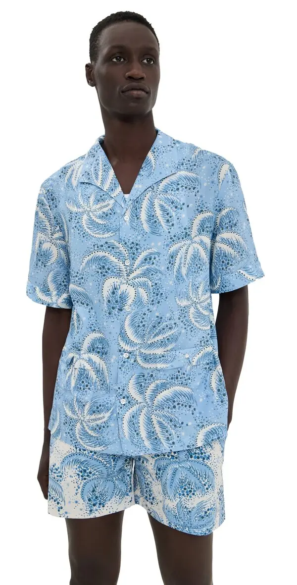TOMBOLO Palm Fronds Shirt - Blue