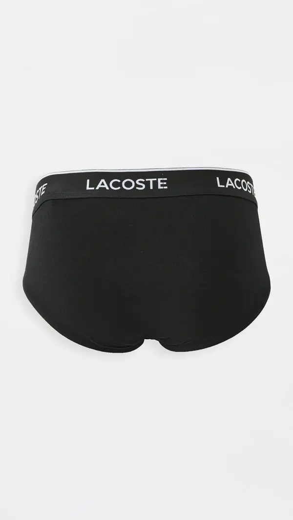 Lacoste Cotton Stretch Jersey Briefs 3 Pack - Black
