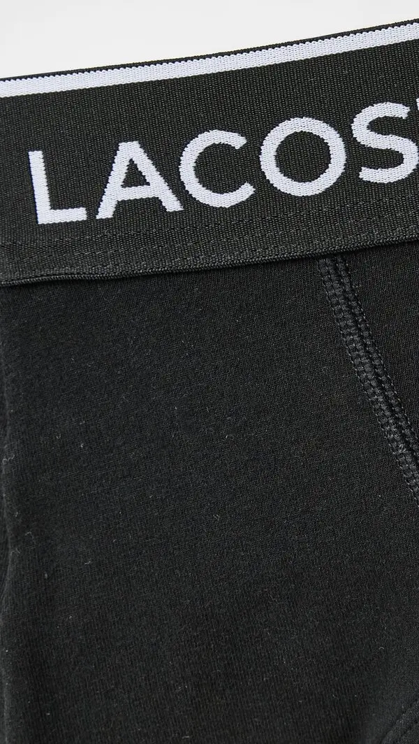 Lacoste Cotton Stretch Jersey Briefs 3 Pack - Black