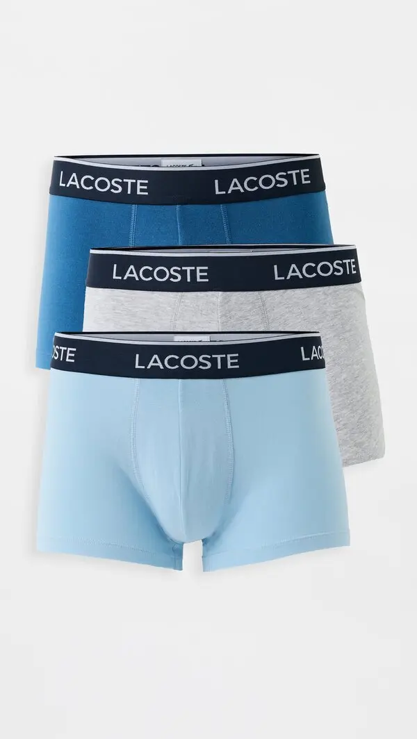 Lacoste Cotton Stretch Jersey Trunks 3 Pack - Multi