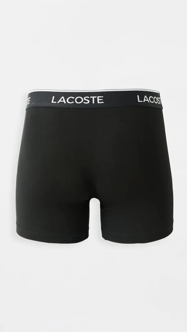 Lacoste Cotton Stretch Jersey Boxer Briefs 3 Pack - Black