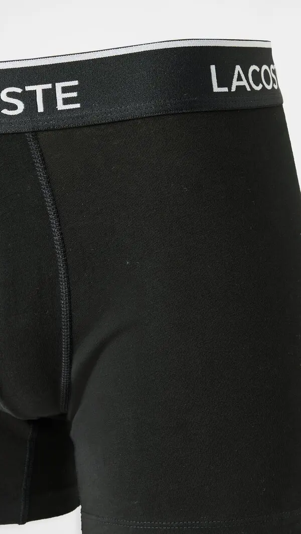 Lacoste Cotton Stretch Jersey Boxer Briefs 3 Pack - Black