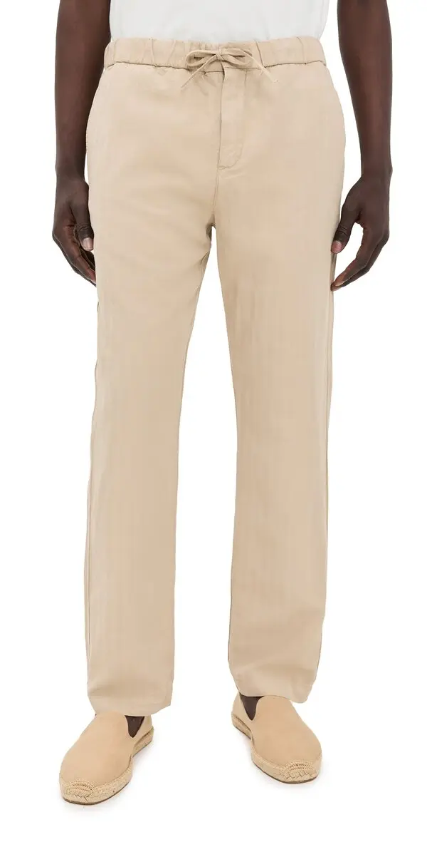 Frescobol Carioca Oscar Slim-fit Herringbone Trousers - Stone Beige
