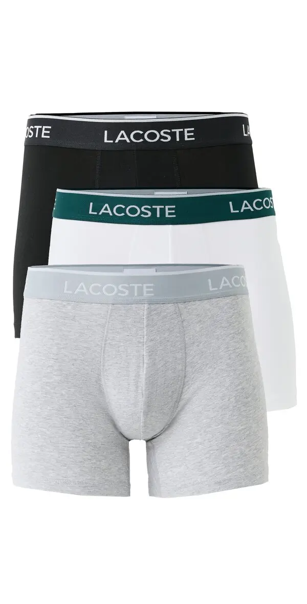 Lacoste Cotton Stretch Jersey Boxer Briefs 3 Pack - Multi