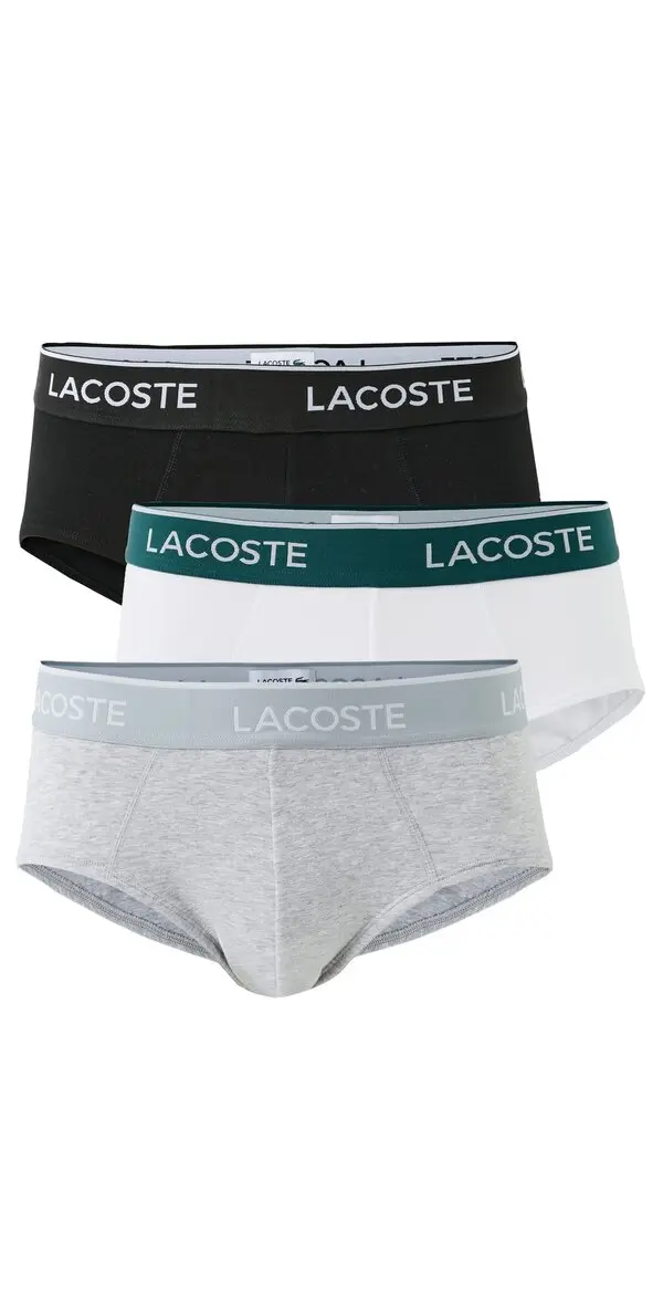 Lacoste Cotton Stretch Jersey Briefs 3 Pack - Multi