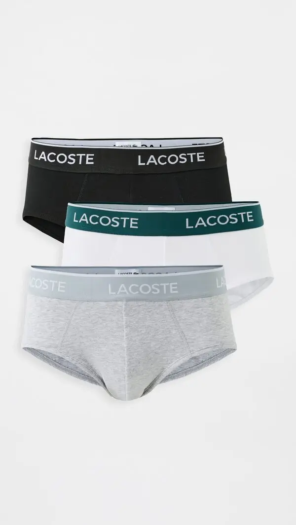 Lacoste Cotton Stretch Jersey Briefs 3 Pack - Multi