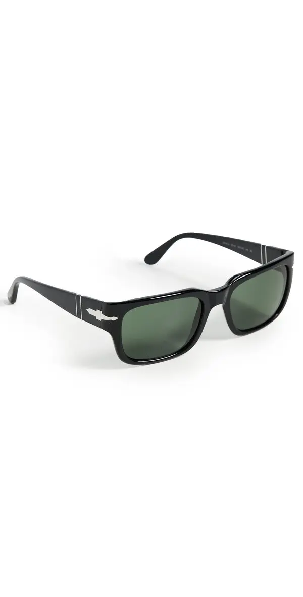 Persol Sartoria Rectangular Sunglasses - Black/green
