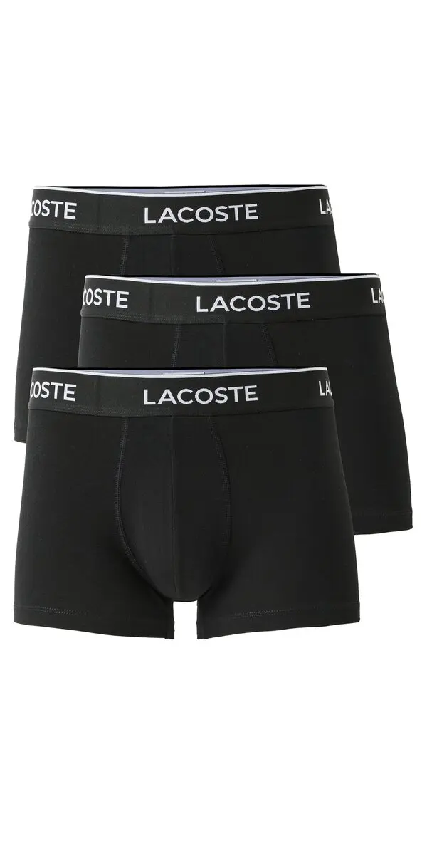 Lacoste Cotton Stretch Jersey Trunks 3 Pack - Black