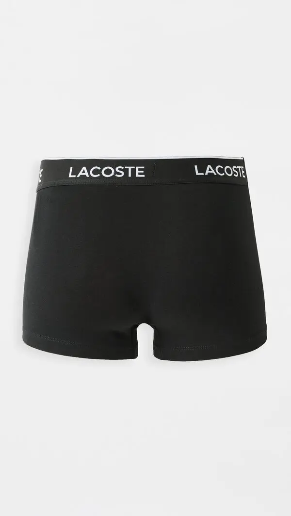Lacoste Cotton Stretch Jersey Trunks 3 Pack - Black