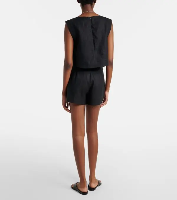 Posse Perri Linen Shorts - Black