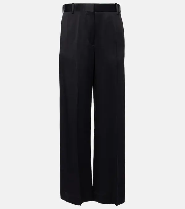 TOTEME High-rise Wide-leg Pants - Black