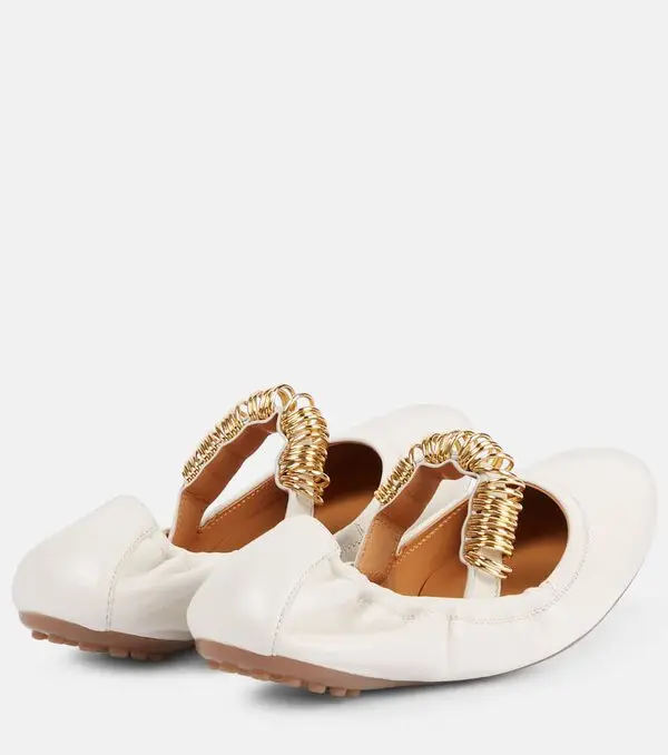 TOD'S Leather Ballerina Flats