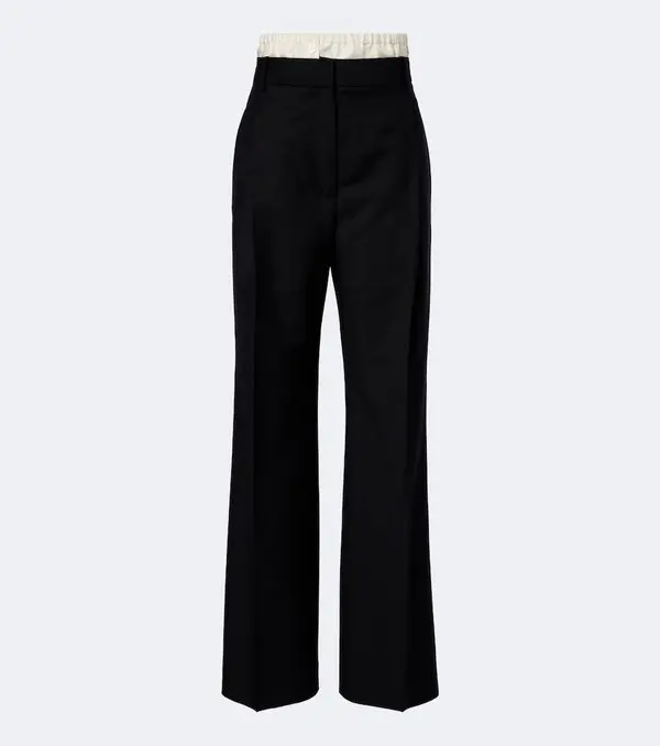 RÓHE Wool And Mohair Wide-leg Pants - Black