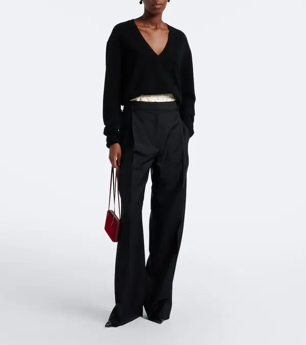 RÓHE Wool And Mohair Wide-leg Pants - Black