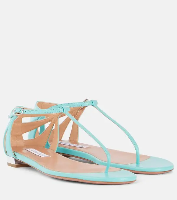 AQUAZZURA Leather Sandals - Blue