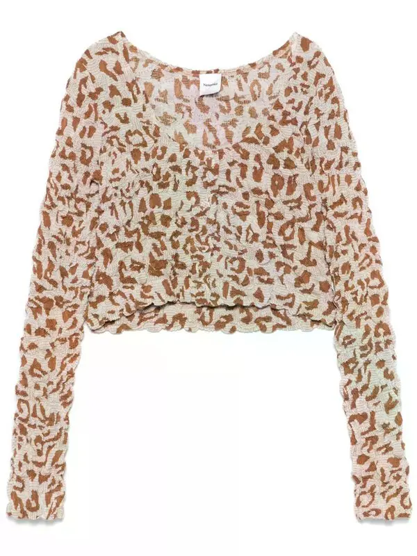 Nanushka Graphic-print Cropped Top - Neutrals