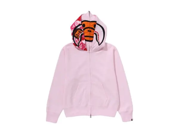 Bape Abc Camo 2nd Ape Full Zip Hoodie - Pink | Editorialist