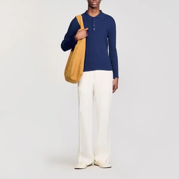 Sandro Ribbed Polo Shirt - Fonte