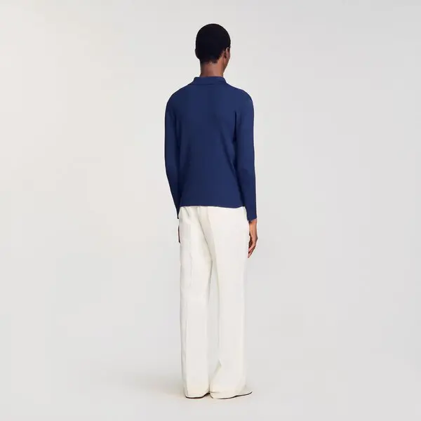 Sandro Ribbed Polo Shirt - Fonte