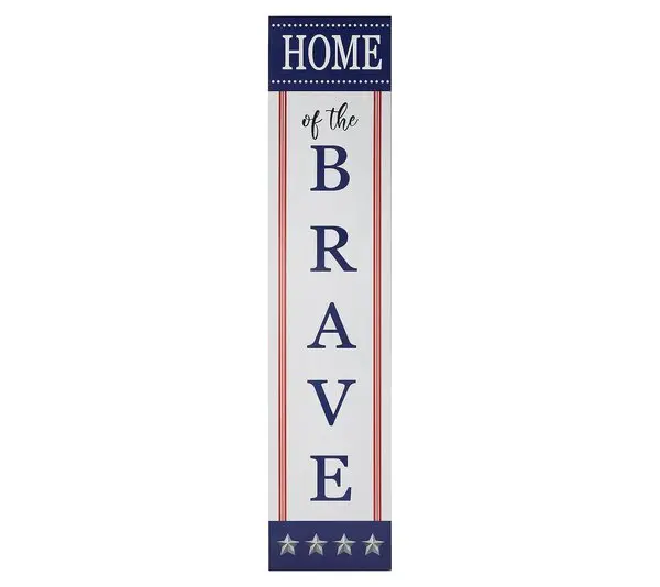 NORTHLIGHT Patriotic 'home Of The Brave' Porch Oard 36 - One-color