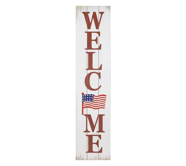NORTHLIGHT Welcome Usa Flag Porch Board Sign De Oration 36 - One-color
