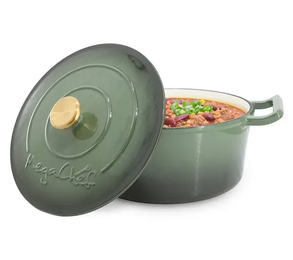 MEGACHEF 5.3 Qt. Cast Iron Casserole W/ Self Ba Sting Lid - One-color