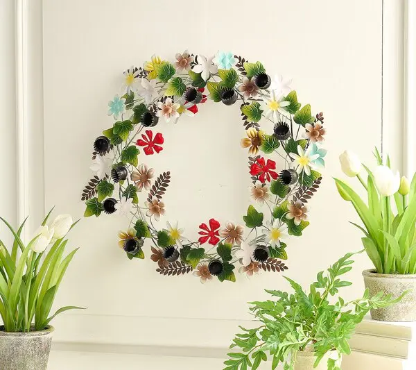 BARBARA KING 20' Metal Floral Wreath - One-color