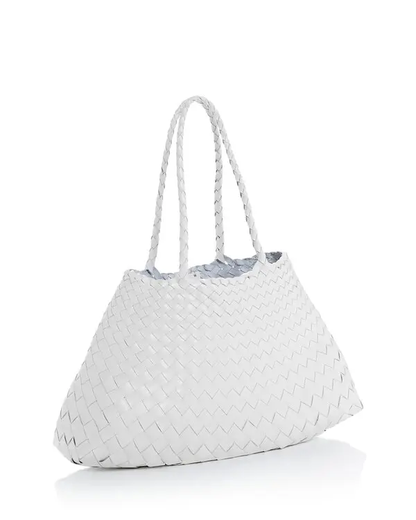Dragon Diffusion Santa Croce Big Leather Tote Bag - White