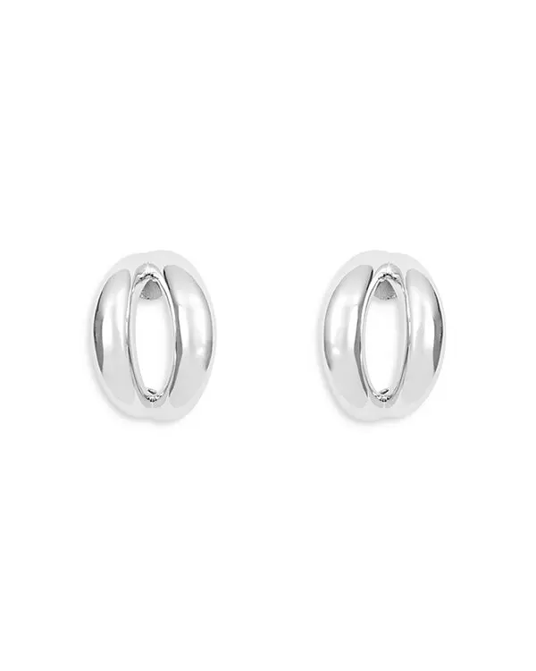 NINA GORDON Via Small Open Circle Stud Earrings - Silver