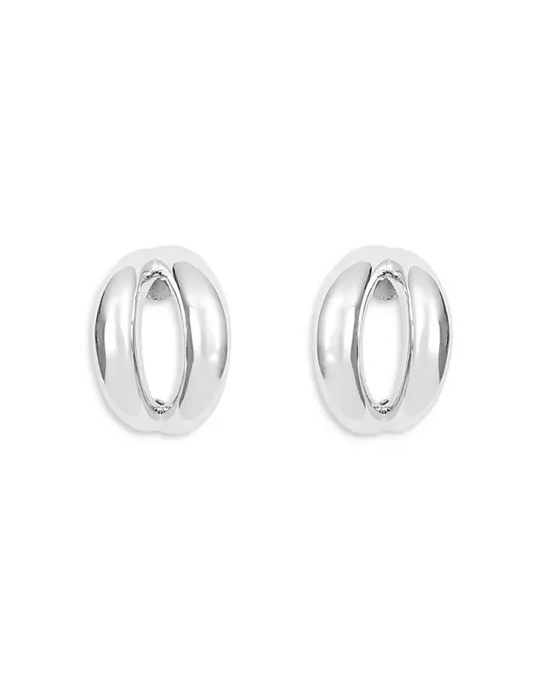 NINA GORDON Via Circle Statement Earrings - Silver