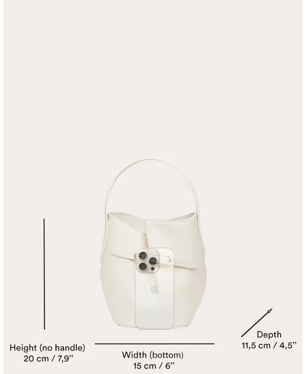 LIFFNER Mini Belted Bucket Bag - Cherry Leather