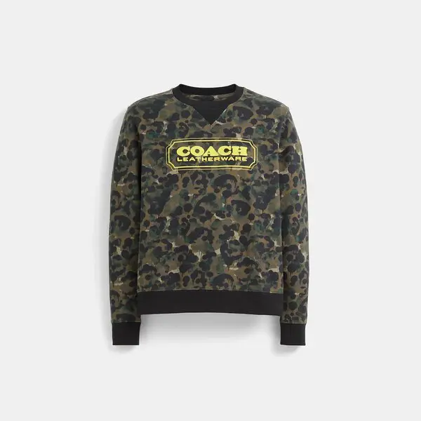 COACH® Restored Camo Print Crewneck