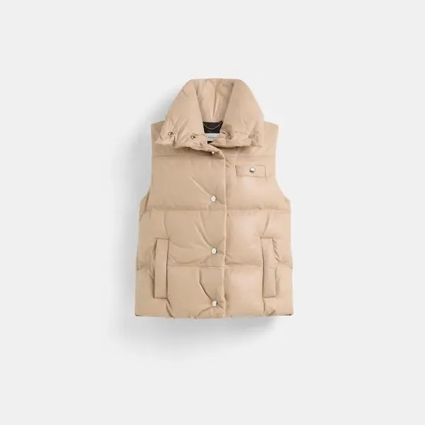 COACH® Restored Leather Puffer Vest