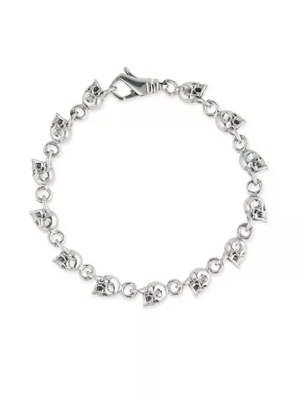Emanuele Bicocchi Multi-skull Charm Bracelet - Silver