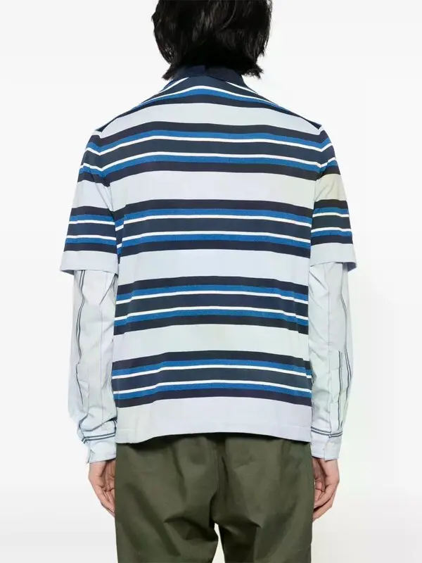 Maison Kitsuné Bold Fox Head-patch Striped Polo Shirt