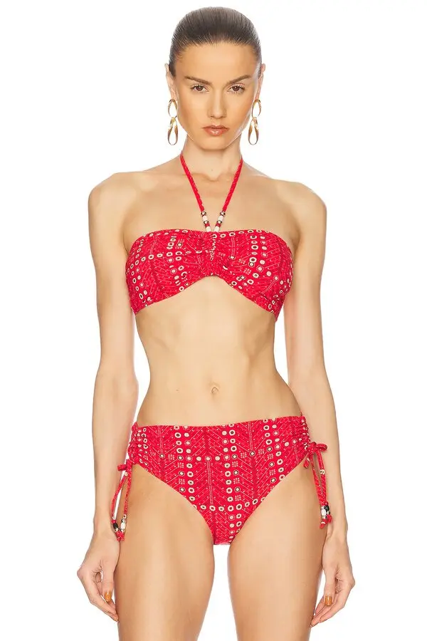 Isabel Marant Salma Bikini Top - Red