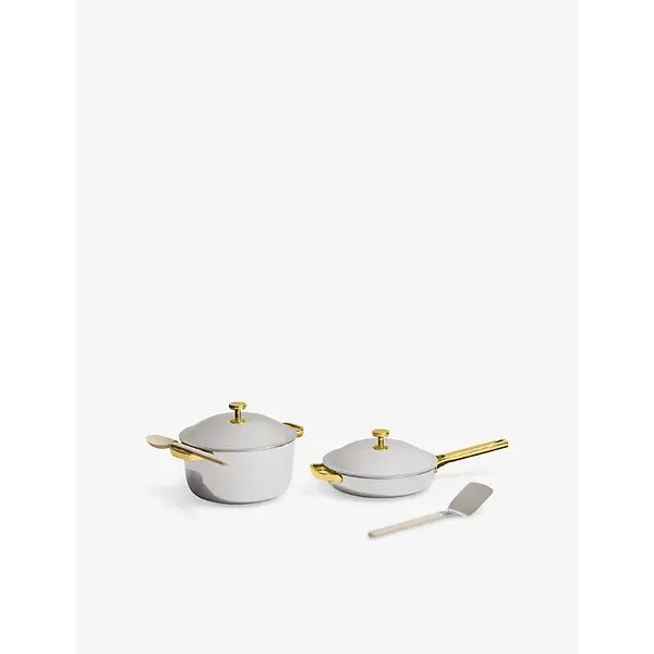 OUR PLACE Home Cook Duo Titanium And Stainless-steel Pot And Pan Two-piece Set - Chrome Gold