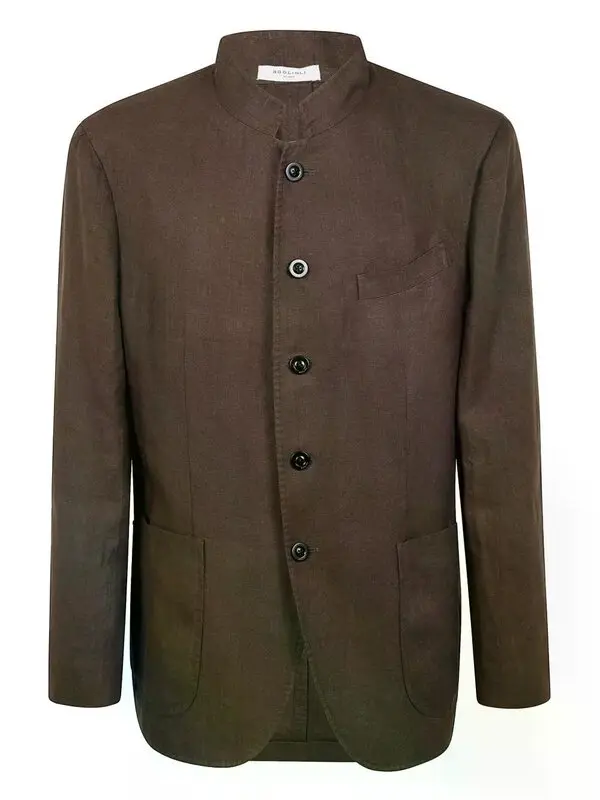 Boglioli Stand Collar Blazer - Brown