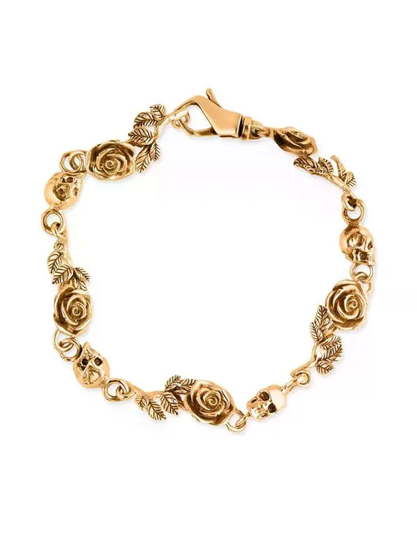 Emanuele Bicocchi Rose And Skull-motif Bracelet - Gold