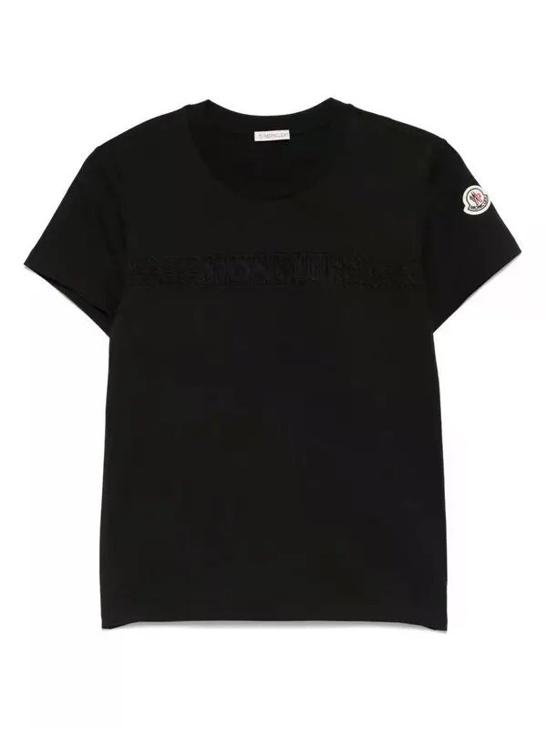 Moncler Logo-embroidered T-shirt - Black